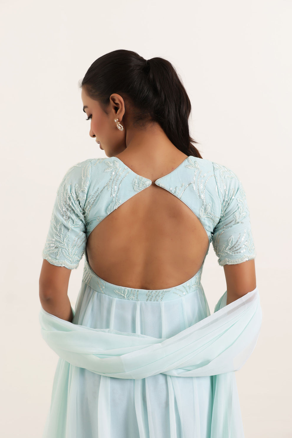 AAVYA LIGHT TURQUOISE ANARKALI SET – Deasha India