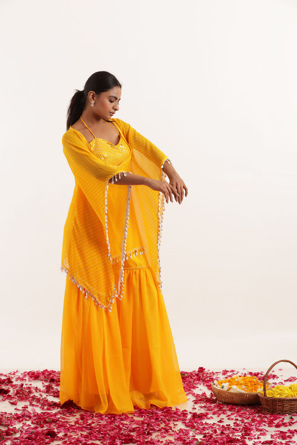 RAYA YELLOW MOTHRA CO-ORD SET – Deasha India