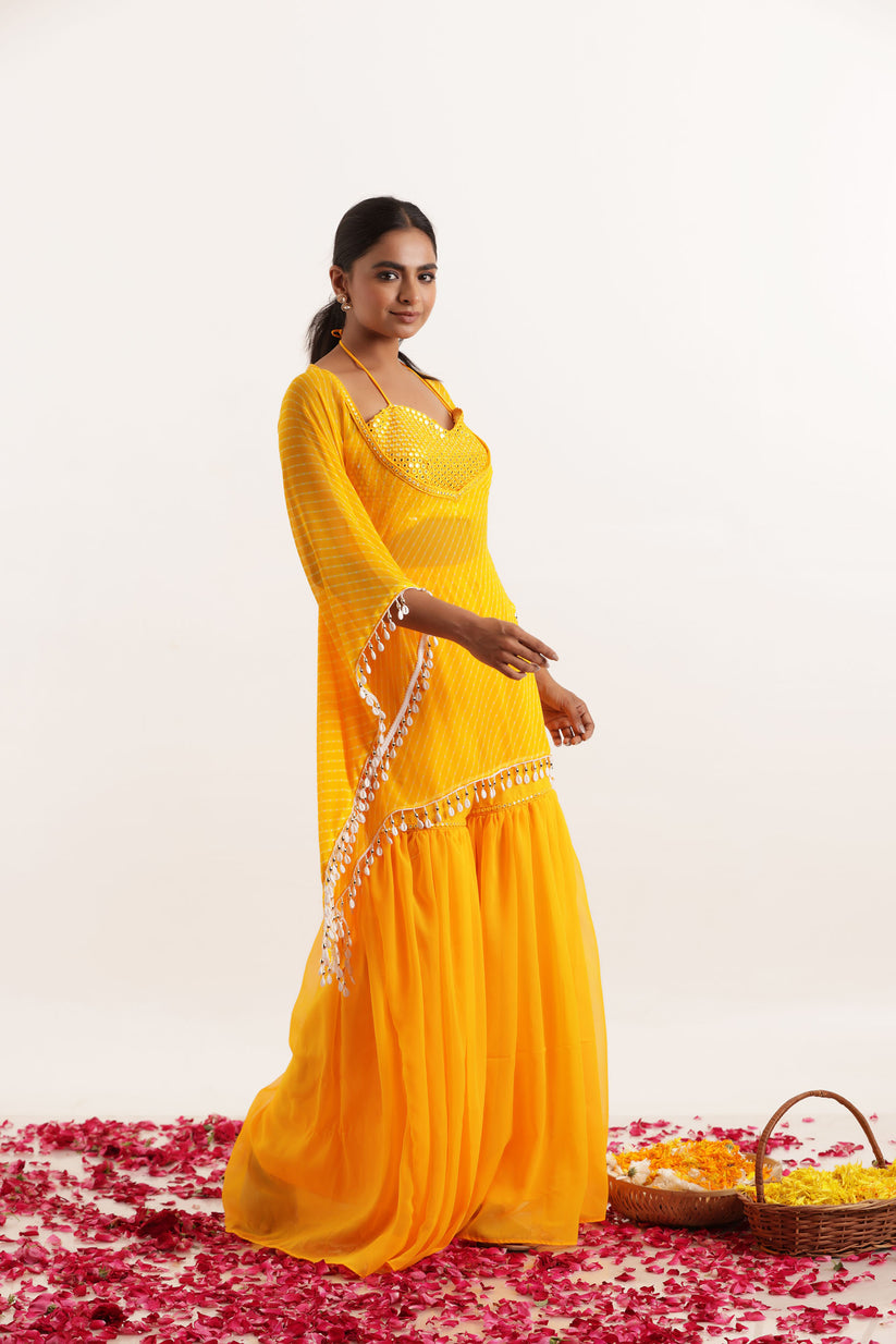 RAYA YELLOW MOTHRA CO-ORD SET – Deasha India