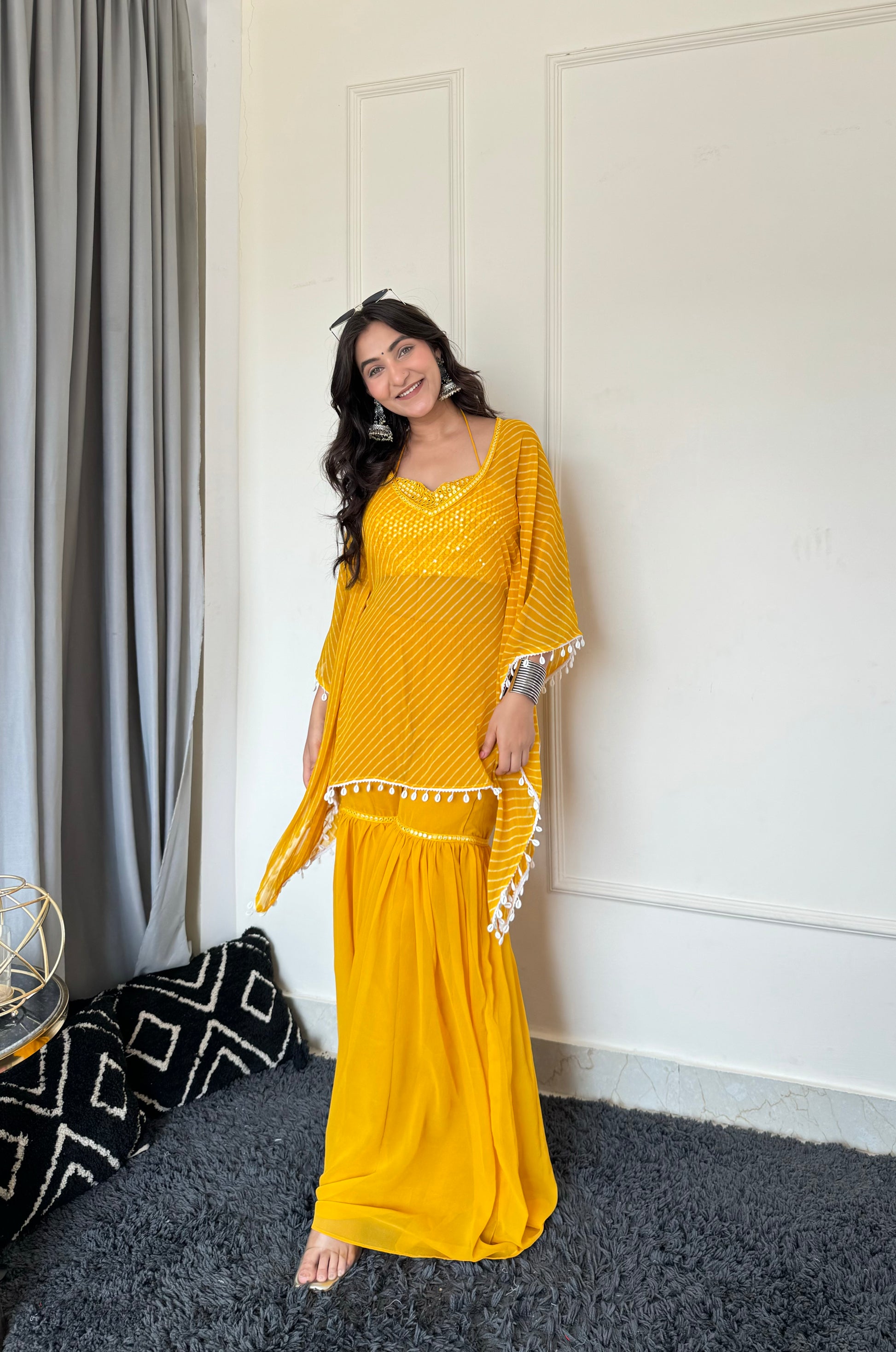 RAYA YELLOW MOTHRA CO-ORD SET – Deasha India